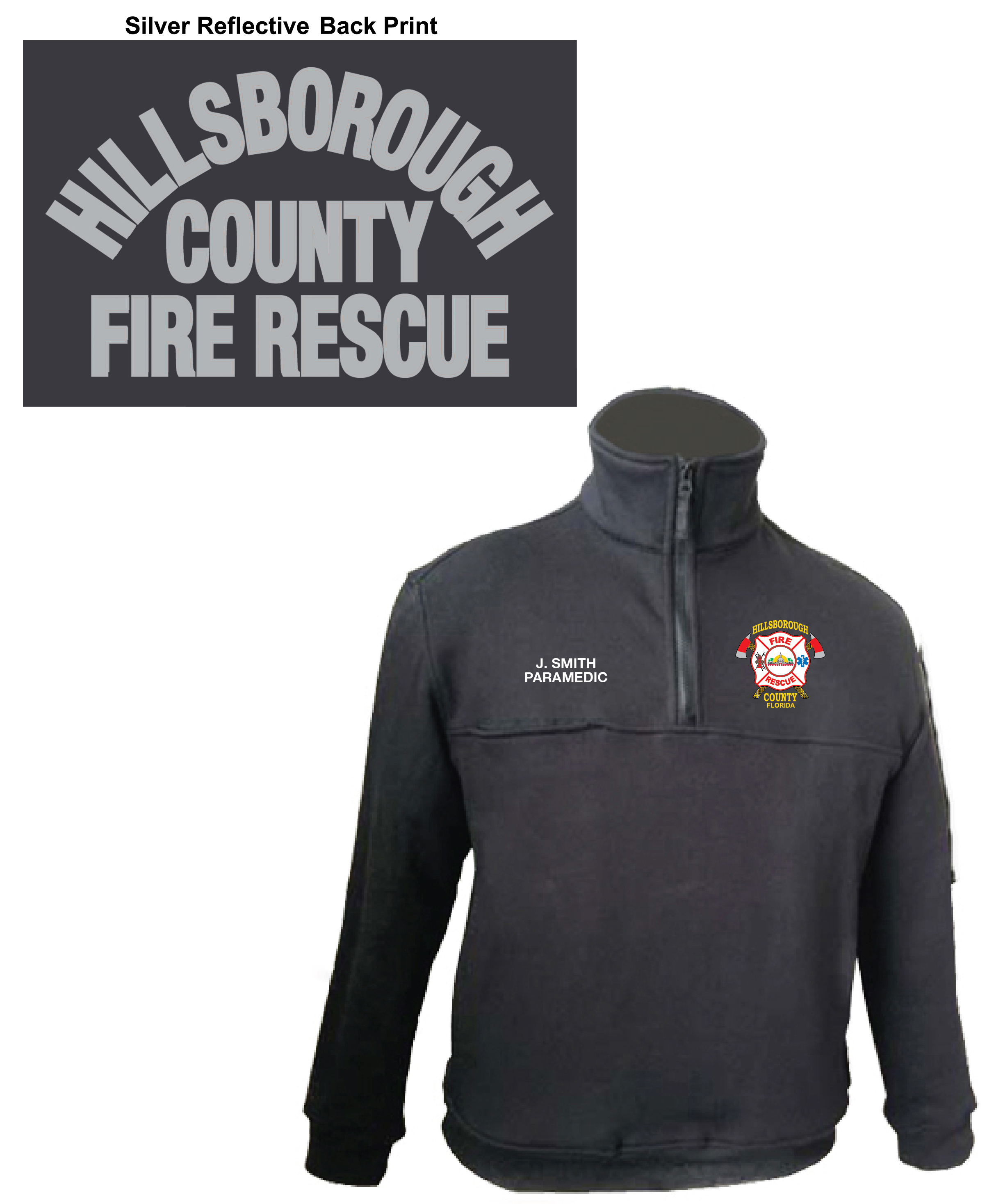 Shield Job Shirt, Black, Hillsborough County Fire Rescue